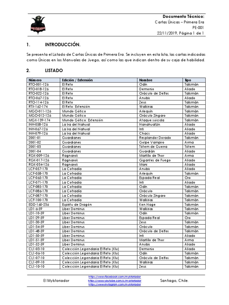 Cartas Únicas Primera Era | PDF | Mitologia Europea | Paganismo nórdico