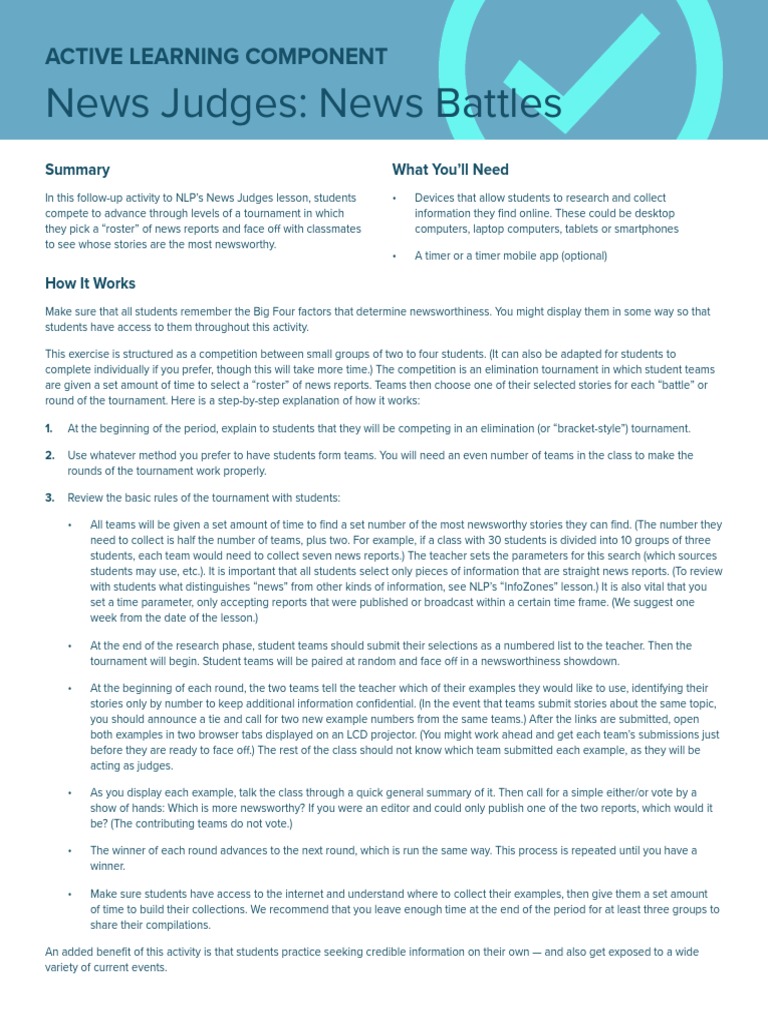 Lesson Plan News Judges Activity 2020 | Download Free PDF | News ...