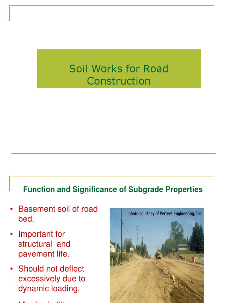 Soil Works For Road Construction | PDF | Road Surface | Strength Of ...