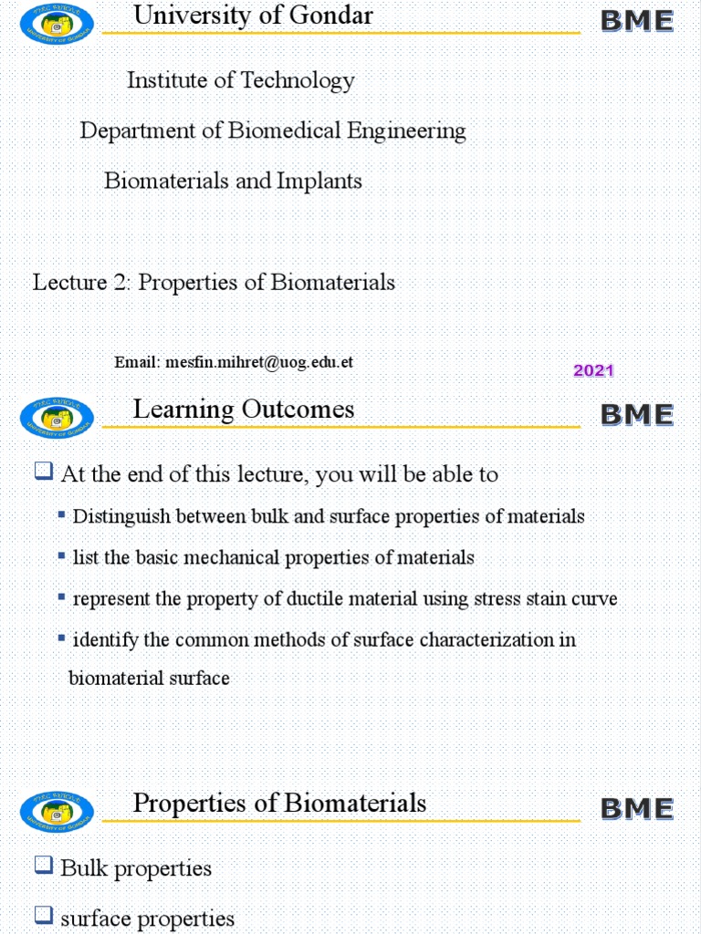 Lecture 2 Properties of Biomaterials | PDF | Biomaterial | Deformation ...
