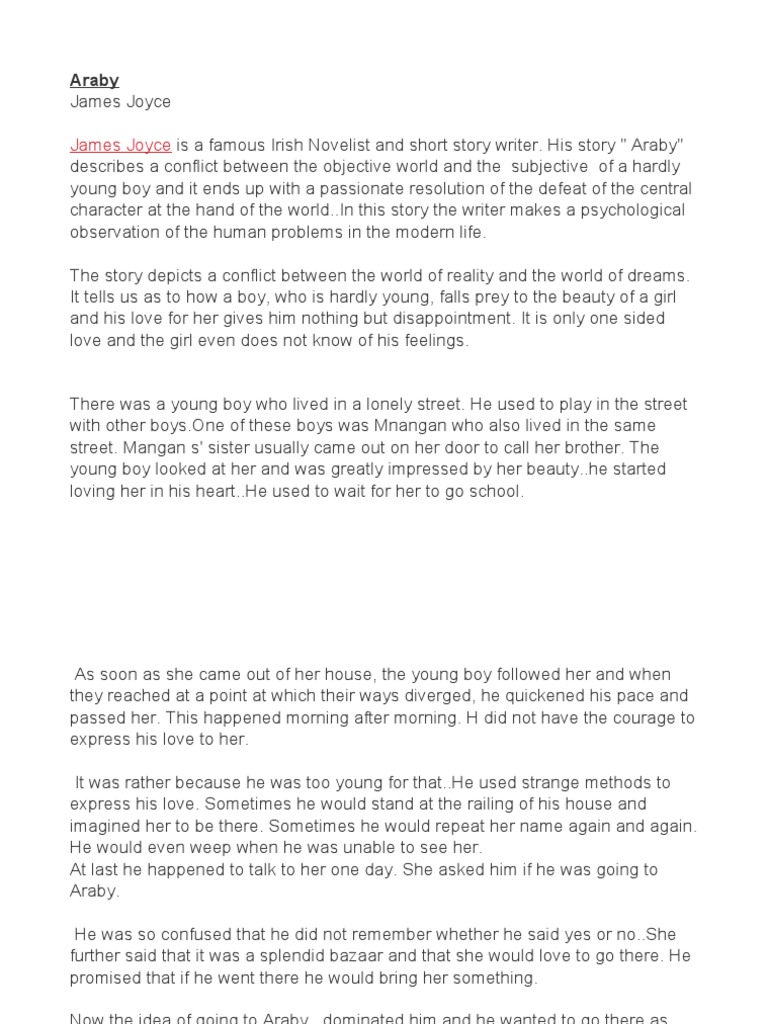 Araby: James Joyce | PDF