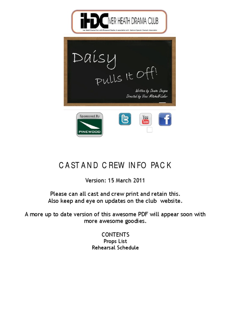 Daisy!: Cast + Crew Pack | PDF | Leisure