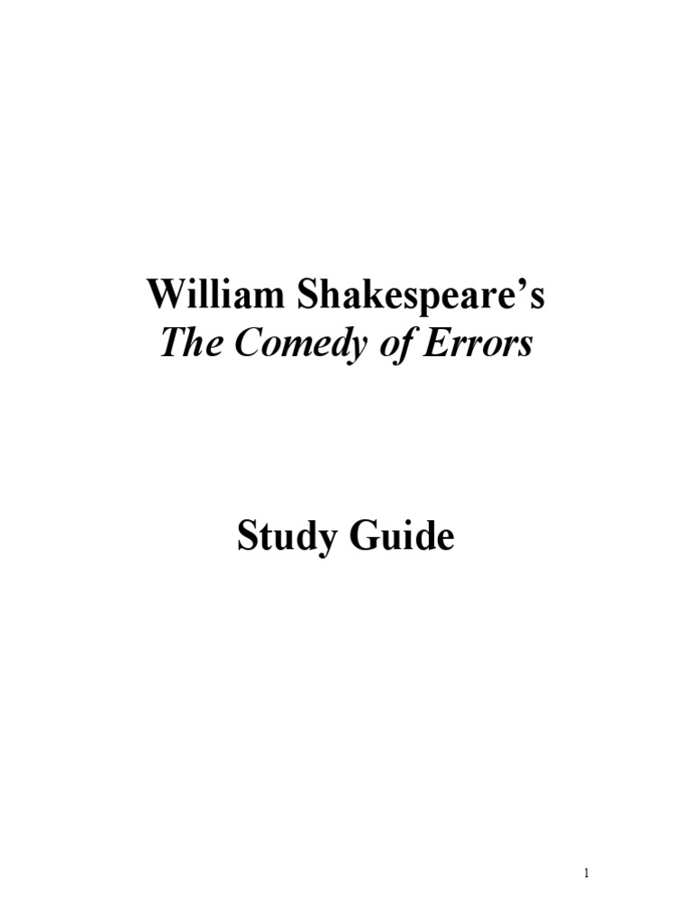 William Shakespeare's: The Comedy of Errors | PDF | The Comedy Of ...