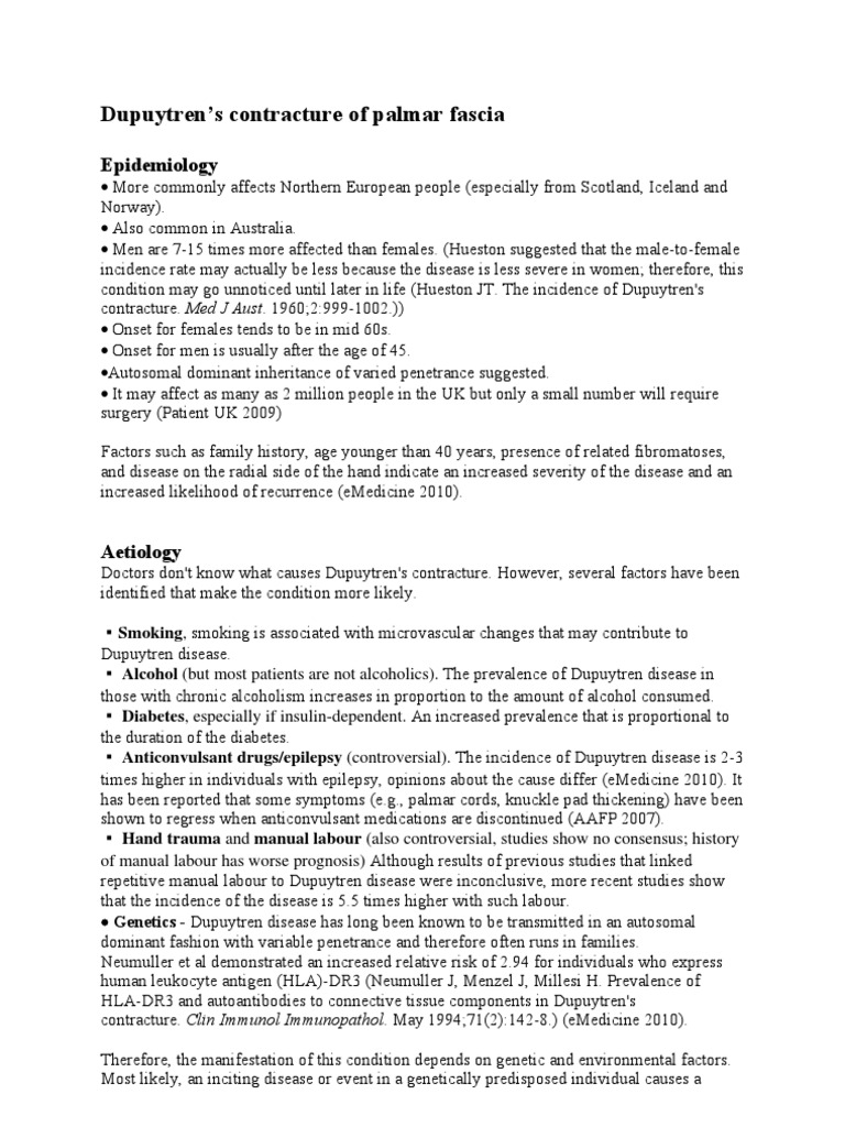 Dupuytren's Contracture of Palmar Fascia | PDF | Human Diseases And ...