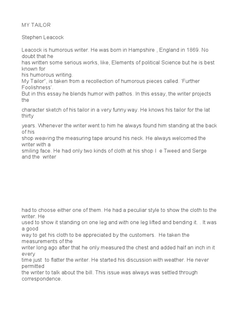 My Tailor | PDF | Classics