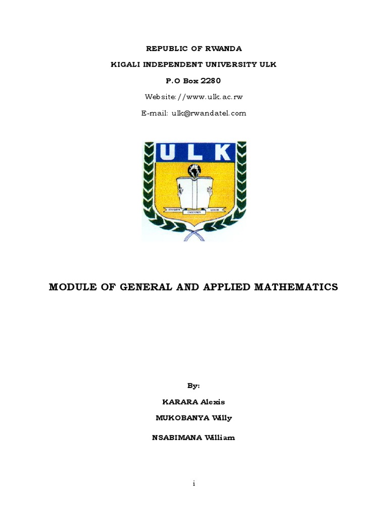 General & Applied Math Module | PDF | Set (Mathematics) | Integral