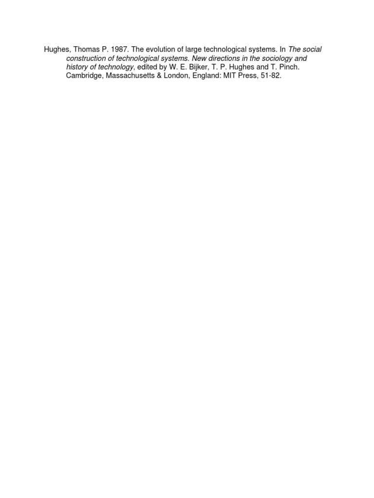 Evolution of Large Technological Systems | PDF | Politics | Social Science