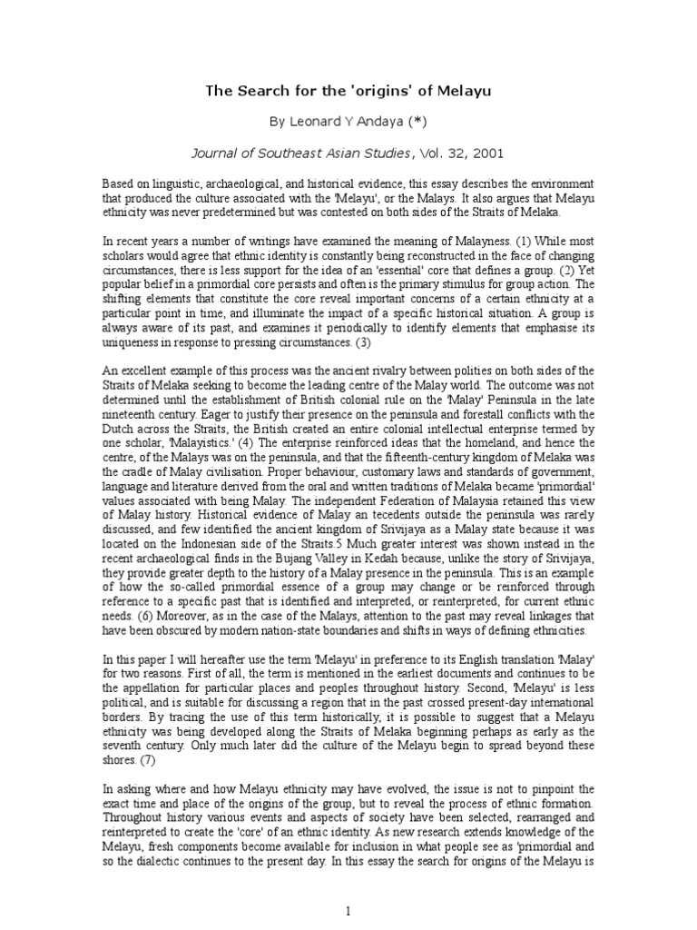 Origins of Melayu Ethnicity Explored | PDF | Business