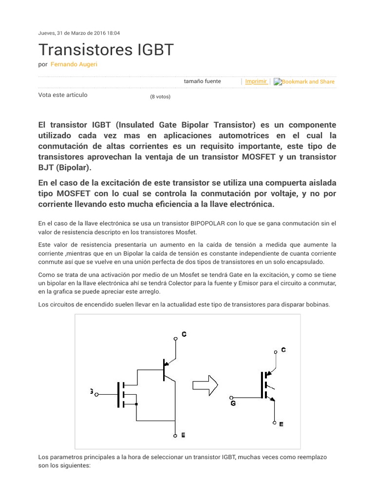 Transistores IGBT | PDF | Transistor | Mosfet