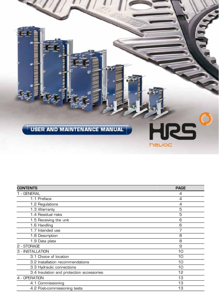 Hrs Hevac Phe Om Manual | PDF | Heat Exchanger | Leak
