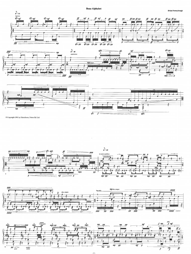 Ferneyhough - Bone Alphabet | PDF