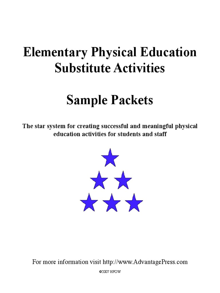 Elementary Physical Education Substitute Activities Sample Packets ...