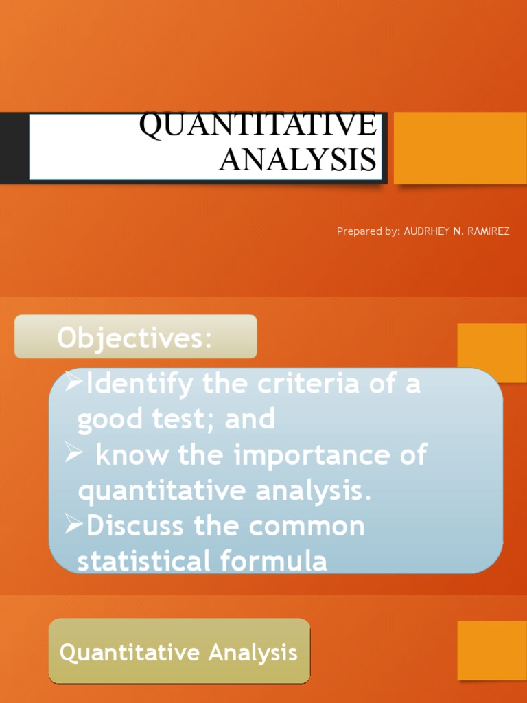 Quantitave Analysis | PDF | Validity (Statistics) | Statistics