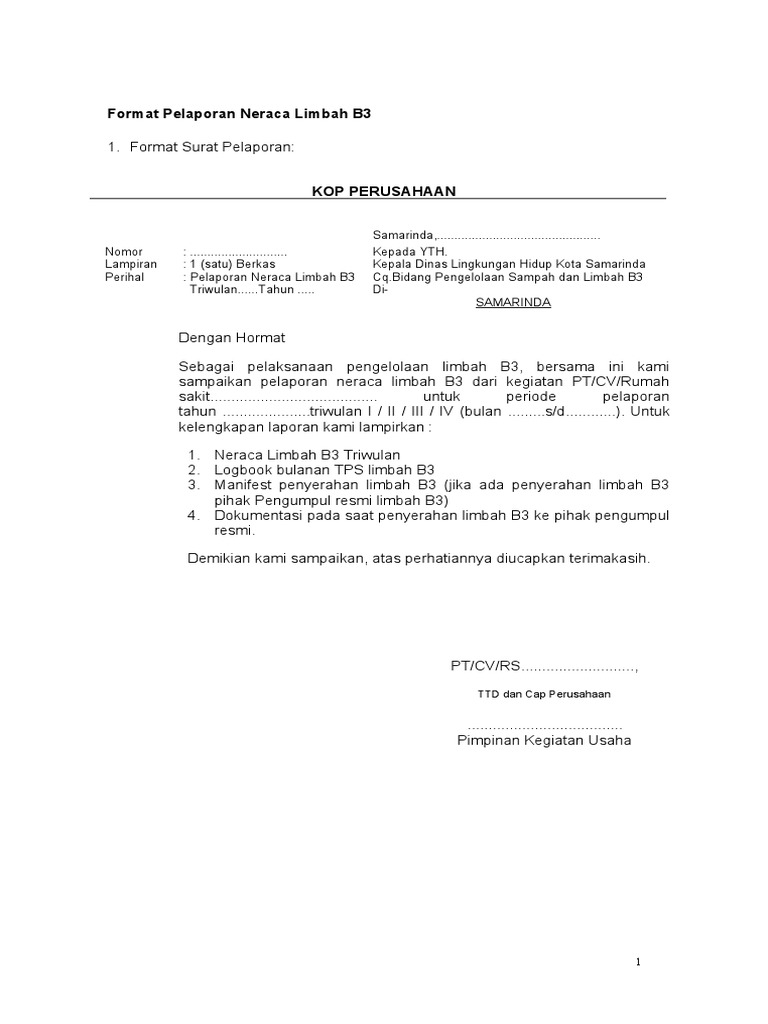 Format Pelaporan Neraca LB3 | PDF