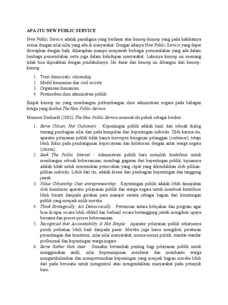 Memahami New Public Service | PDF | Politik