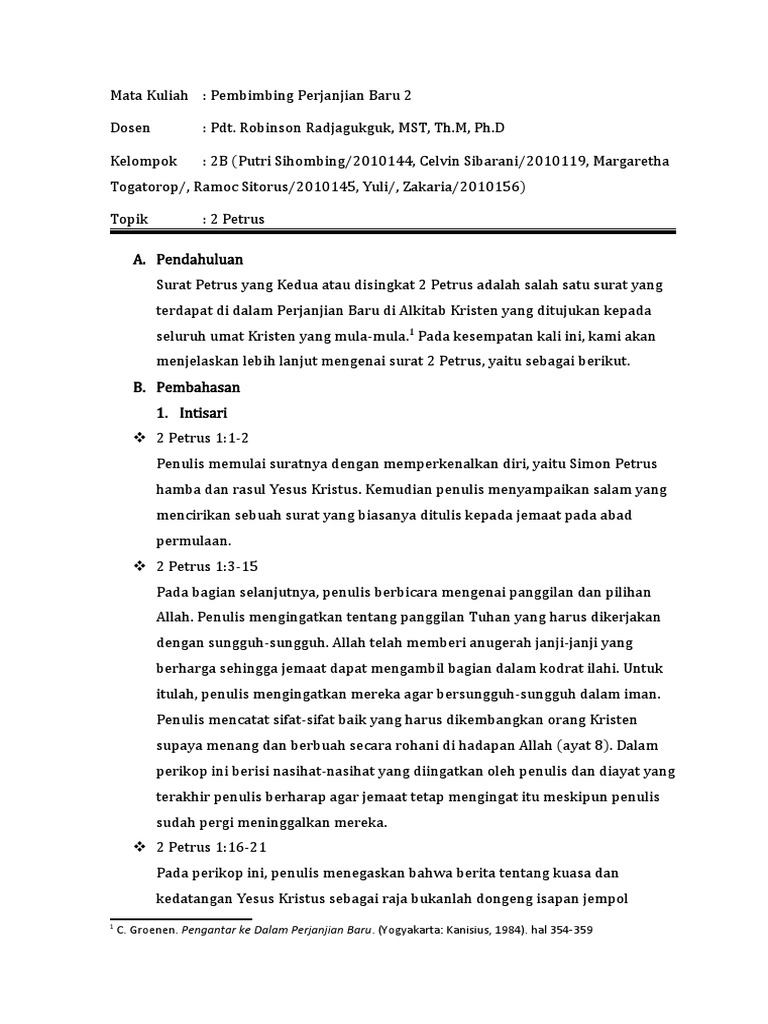 PPB 2 Petrus Kelompok 2B | PDF