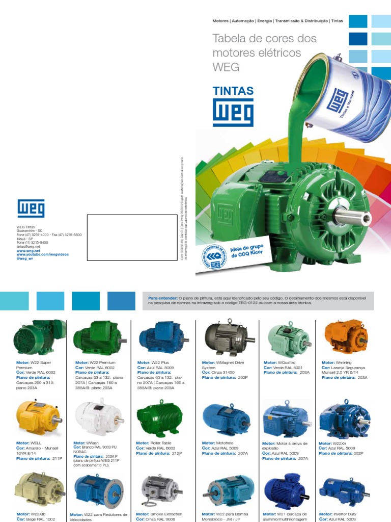 WEG Cores Dos Motores Eletricos Weg | PDF | Visão | Design gráfico