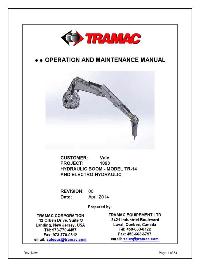 Hydraulic Boom 1093 - Model TR-14 New | PDF | Nut (Hardware) | Pump