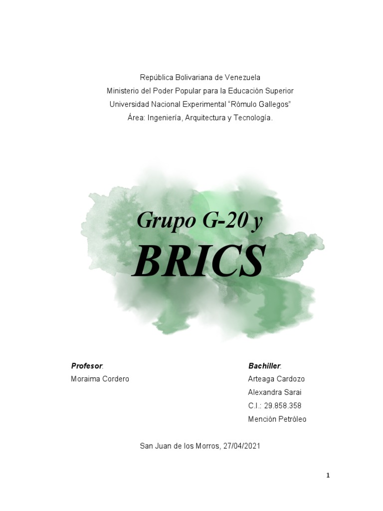 Mapa Mental sobre BRICS y G20 | PDF | Bric | Economía mundial