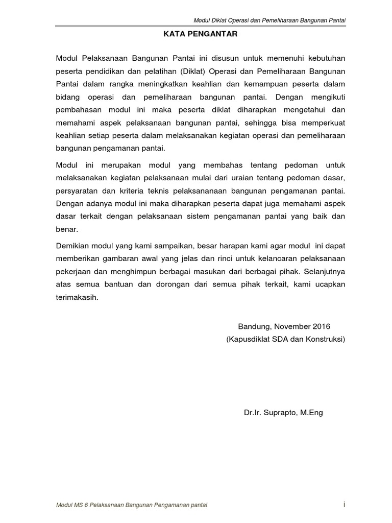 Modul Pelaksanaan Bangunan Pengamanan Pantai | PDF