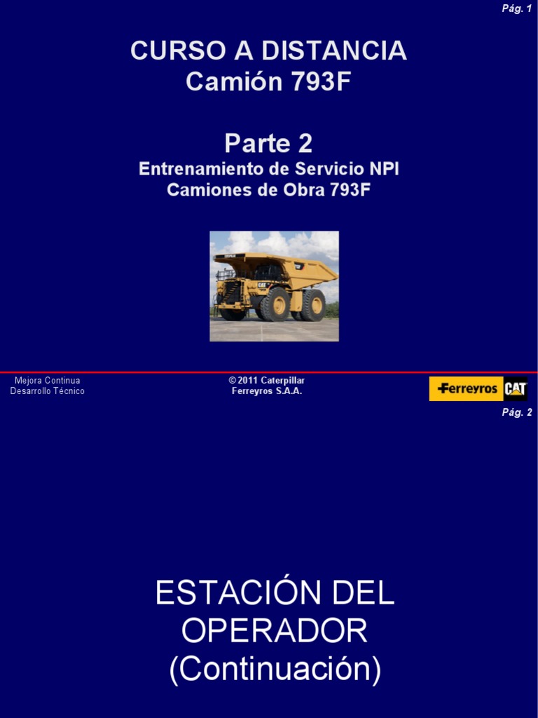 Curso A Distancia Camión 793F Parte 2: Entrenamiento de Servicio NPI Camiones de Obra 793F | PDF ...
