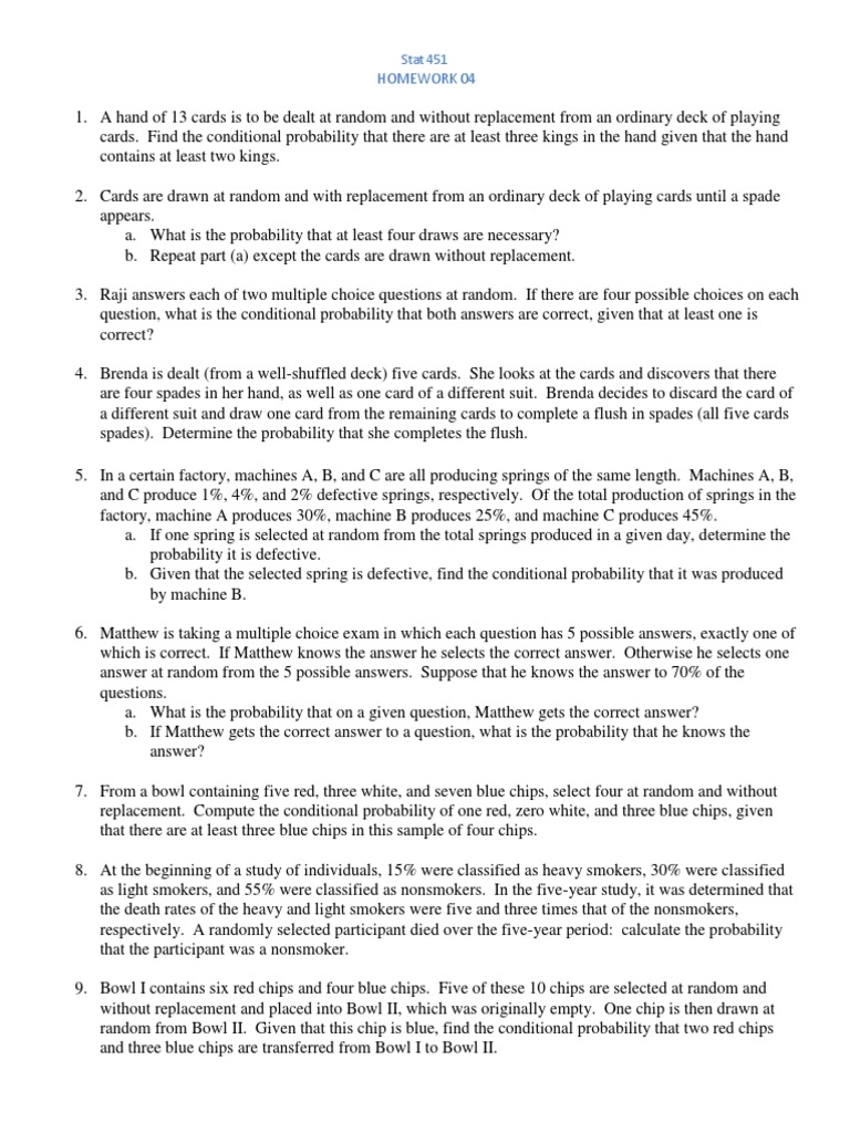 Probability Problems and Solutions | PDF | Multiple Choice | Teaching ...