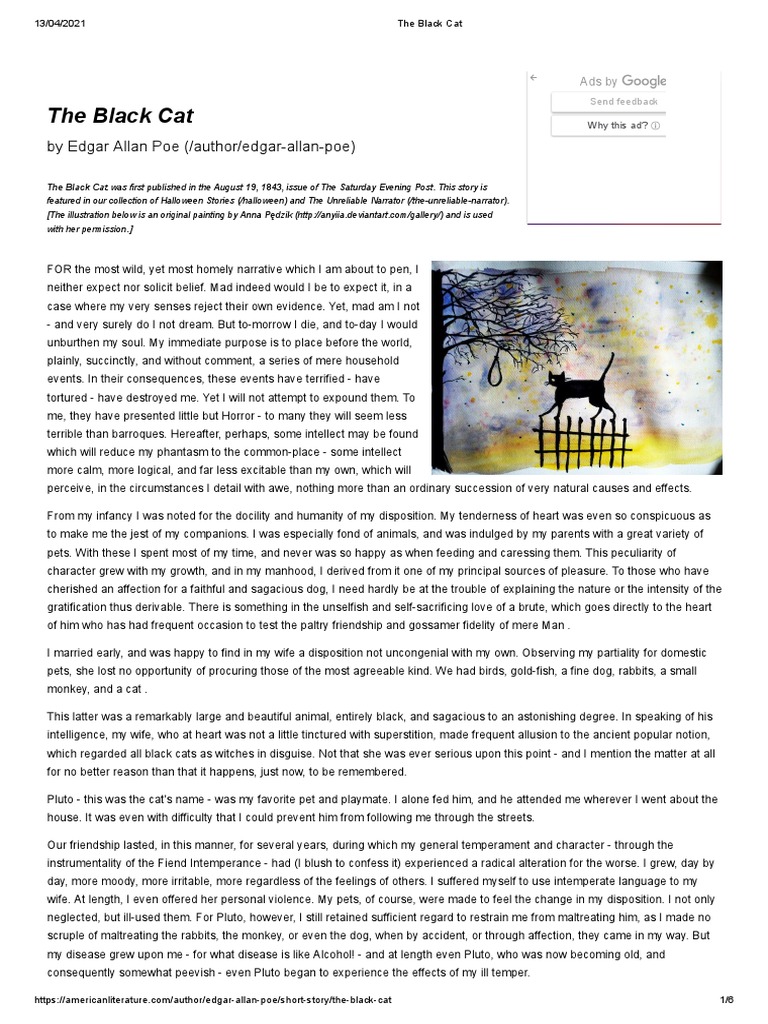 The Black Cat - Edgar Allan Poe | PDF | Plaster