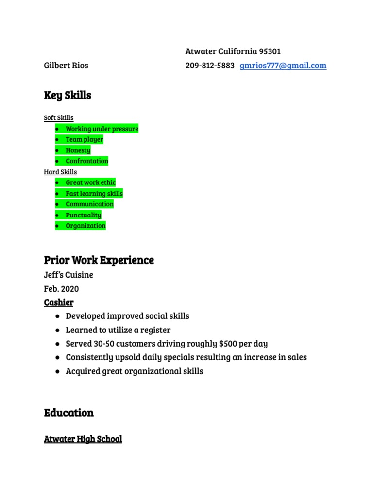 Gilbert Rioss - Resume Hyperdoc 1 | PDF | Career & Growth | Business