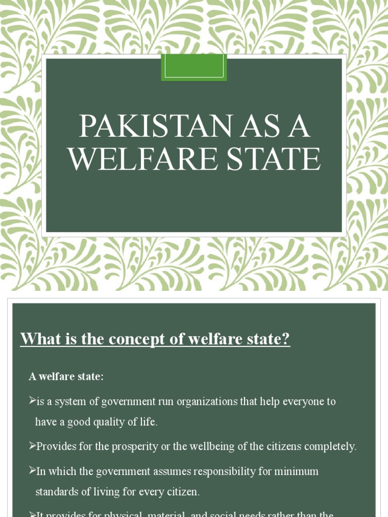 Pakistan's Welfare State Concept Explained | PDF | Welfare State | Welfare