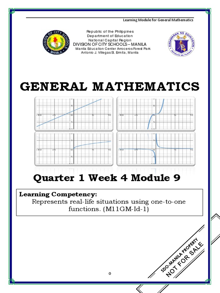 General Mathematics: Quarter 1 Week 4 Module 9 | PDF | Function (Mathematics) | Mathematical ...