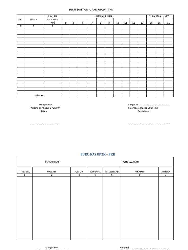 Buku Daftar Iuran Up2k | PDF