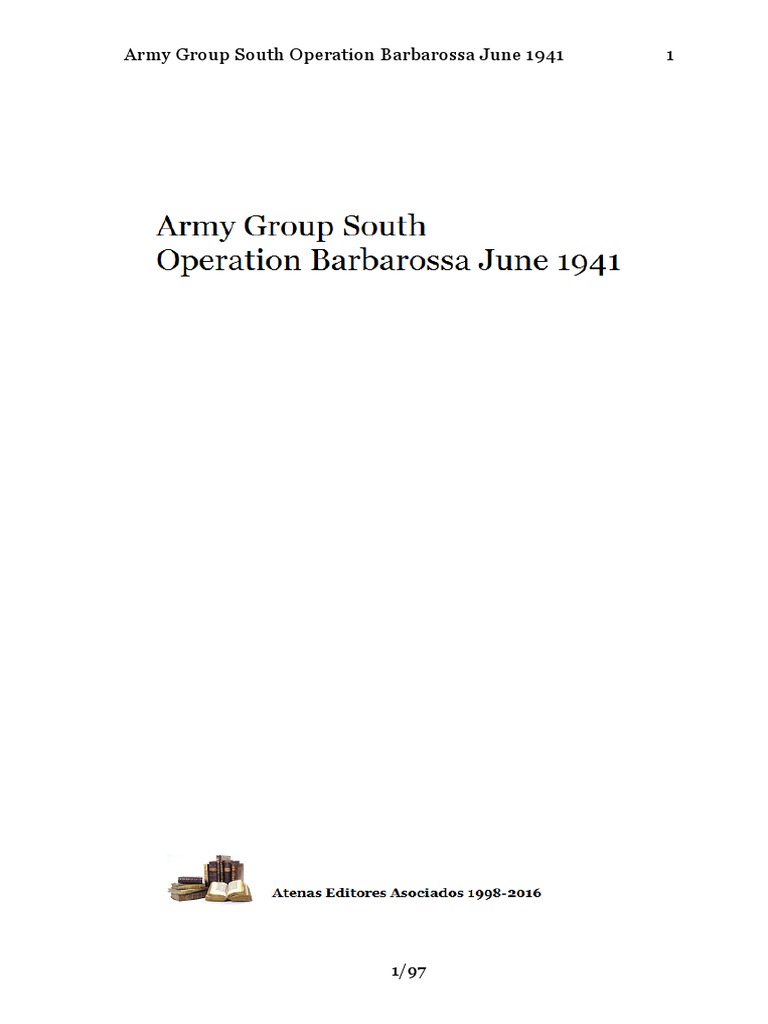 Army Group South Operation Barbarossa Ju | PDF | Operation Barbarossa ...