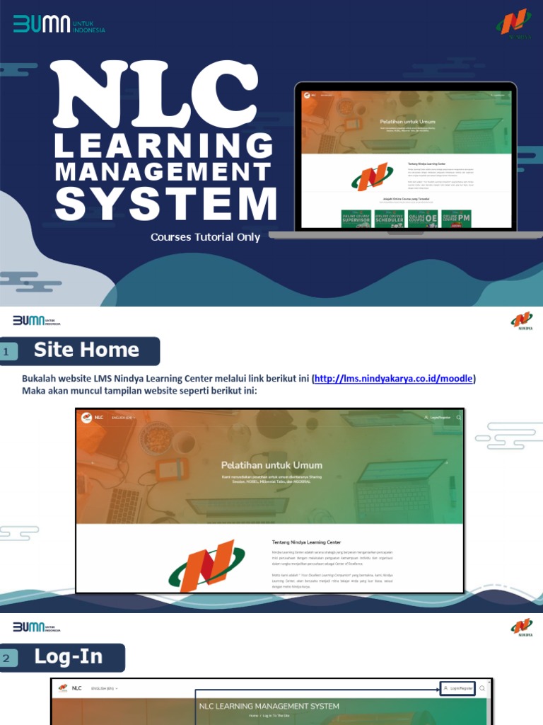 Panduan LMS Nindya: Login dan Navigasi | PDF | Karier & Perkembangan