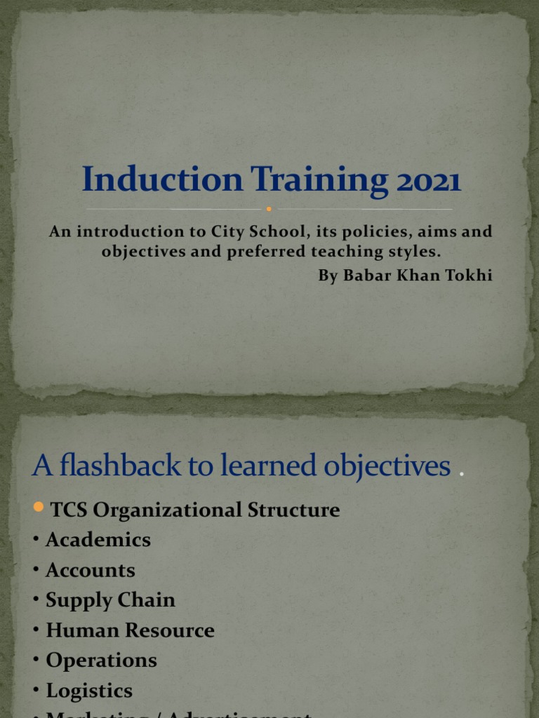 Induction Training 2021 | PDF