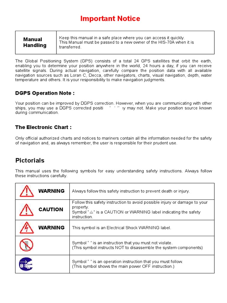 HIS-70A User Manual and Safety Guide | PDF | Navigation | Water Transport