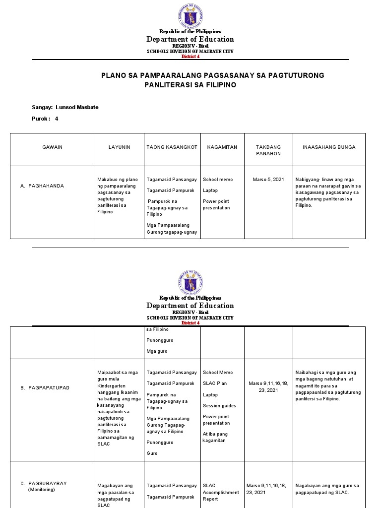 Plano Purok 4 | PDF