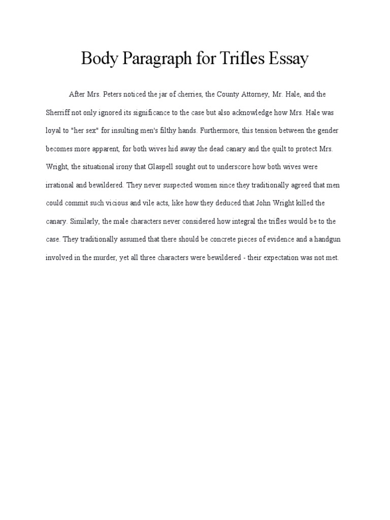 Gender Roles in Trifles Analysis | PDF
