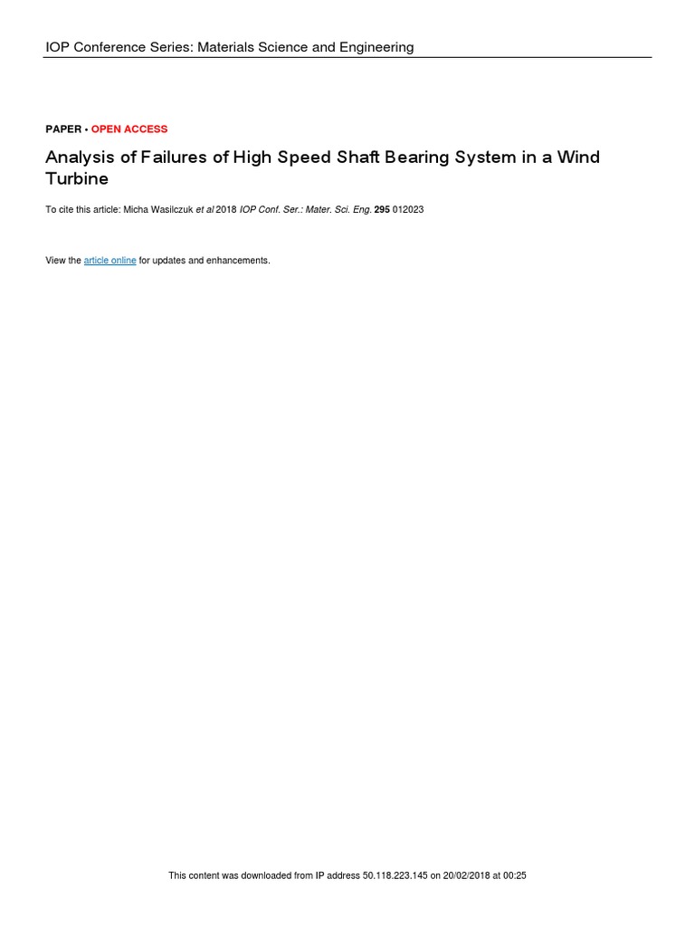 High Speed Shaft Bearing Failures Analysis | PDF | Bearing (Mechanical ...