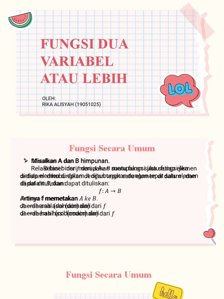 Fungsi Dua Variabel Atau Lebih | PDF