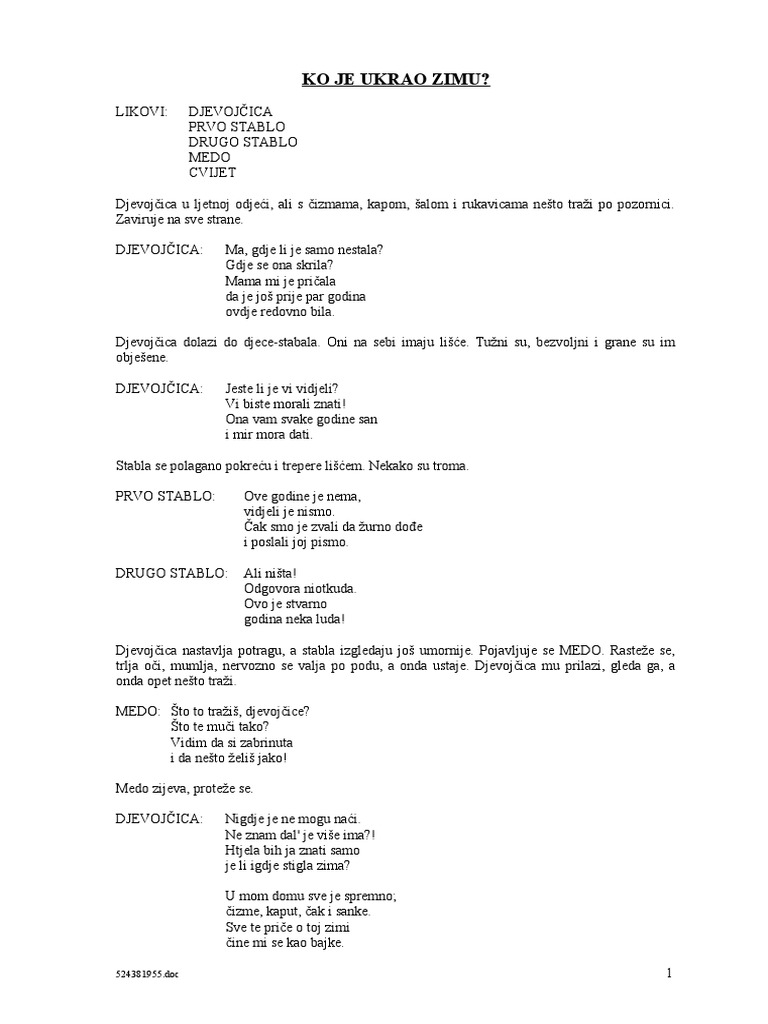 Igrokaz - Ko Je Ukrao Zimu | PDF