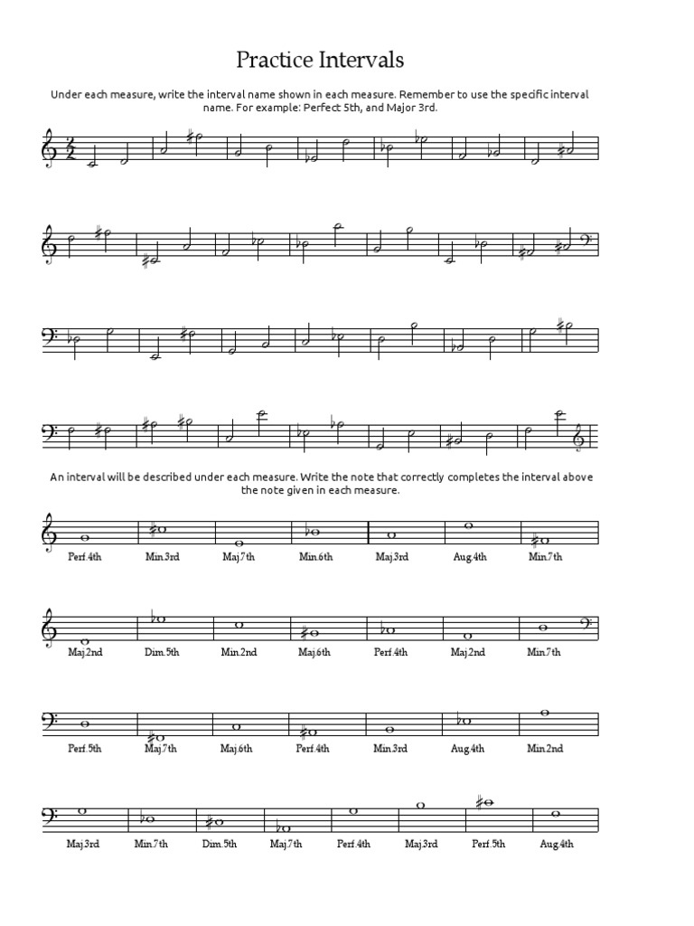 Practice Intervals | PDF | Interval (Music) | Violence