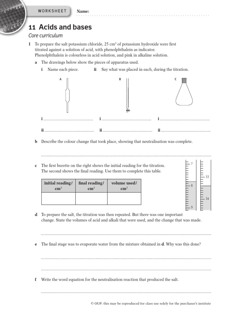 11 Acids and Bases: Core Curriculum | PDF | Salt (Chemistry) | Oxide