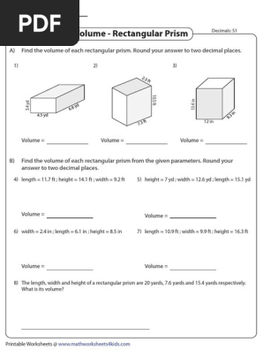 Rectangular Prism Volume Decimals