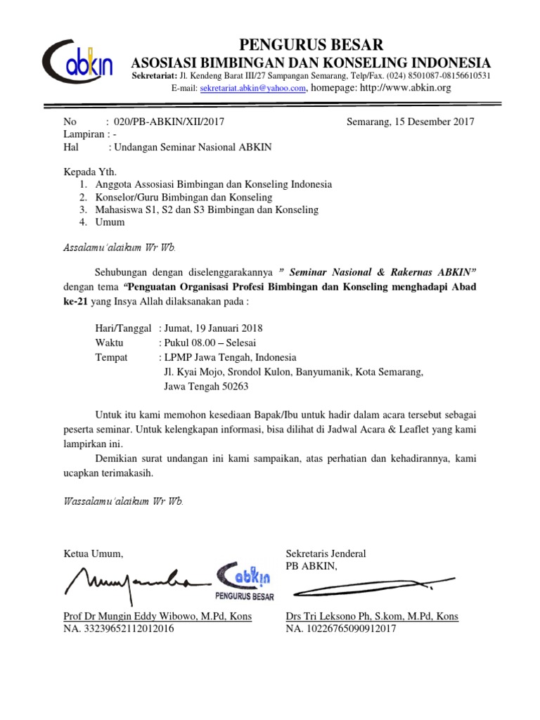 Undangan Abkin | PDF | Karier & Perkembangan | Pengembangan Diri