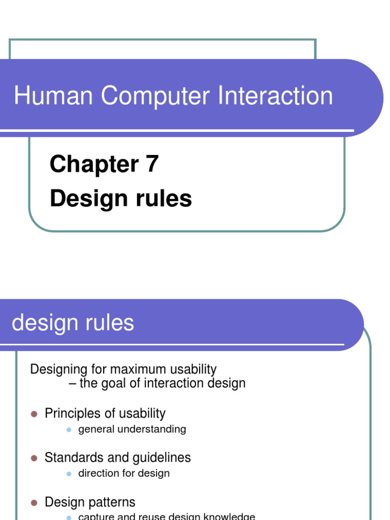Human Computer Interaction: Design Rules | PDF | Usability | Cognitive Science