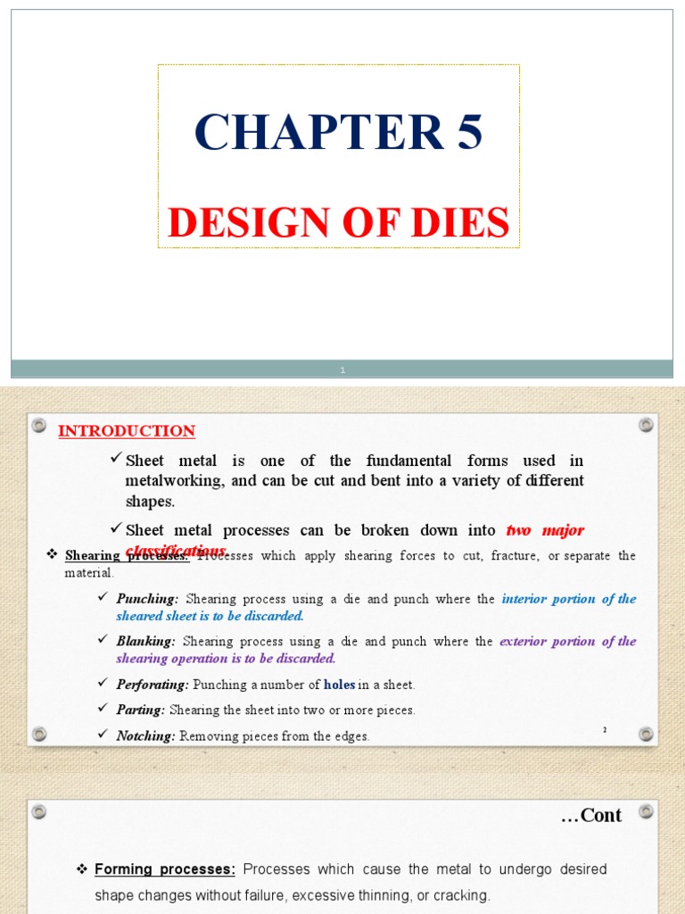 Chapter 5 Die Design | PDF | Forging | Extrusion