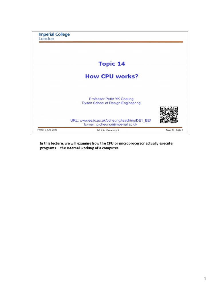 Topic 14 - How CPU Works (Notes) | Download Free PDF | Central ...