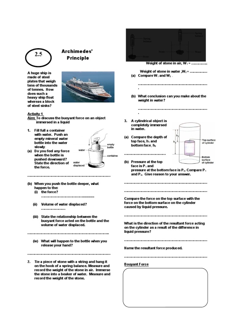 2.5 Archimedes' Principle 2021 | PDF | Buoyancy | Density