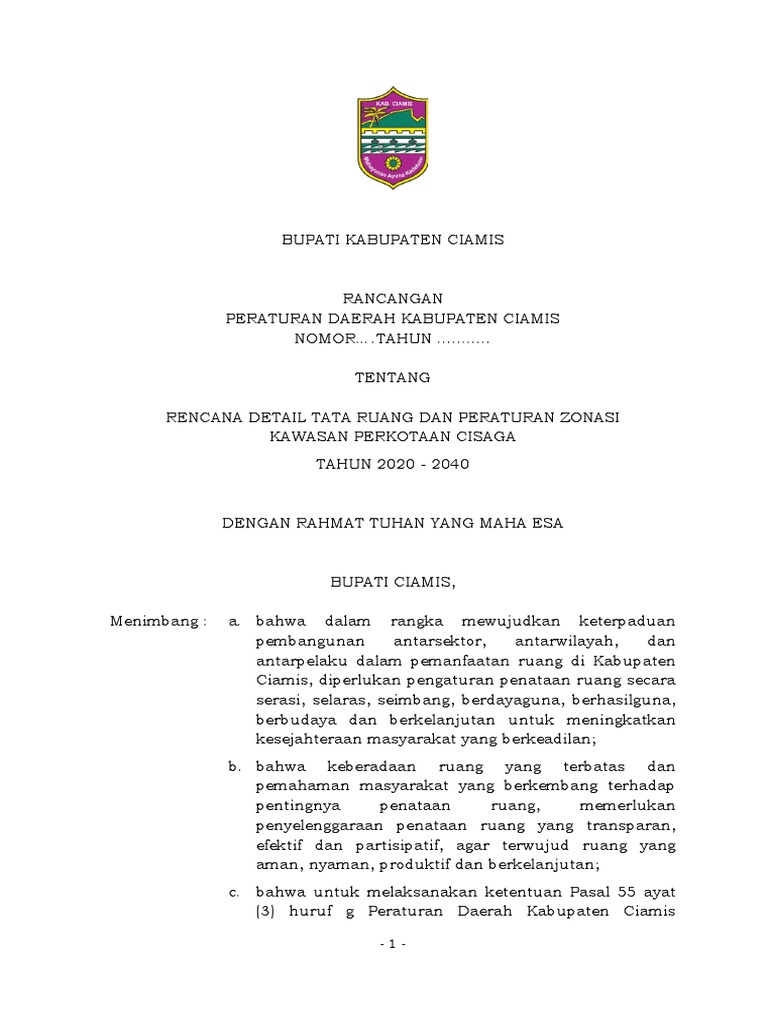 RAPERDA RDTR Cisaga | PDF