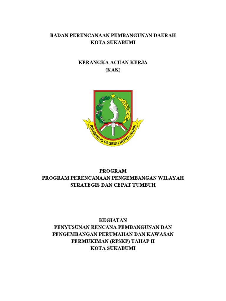 RP3KP Kota Sukabumi 2019: Rencana Perumahan | PDF